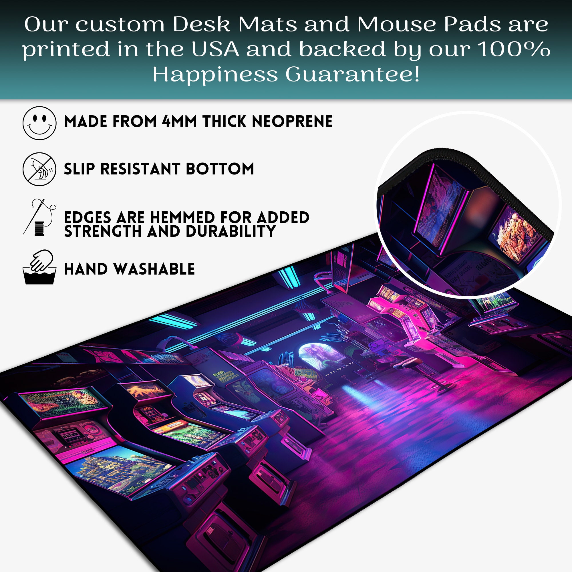 Lofi Arcade Desk Mat Neoprene Gaming Mat Japanse Arcade - Etsy