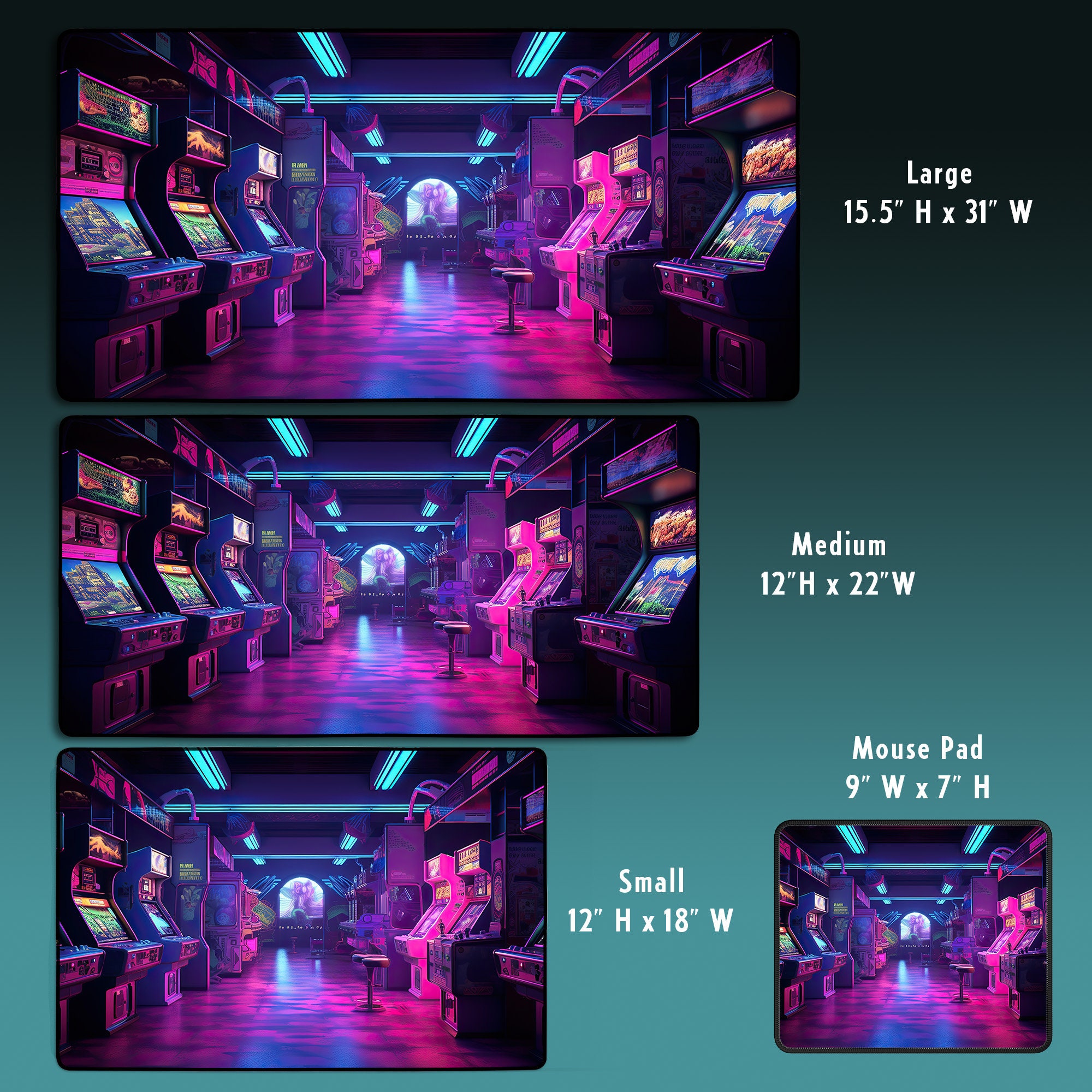 Lofi Arcade Desk Mat Neoprene Gaming Mat Japanse Arcade - Etsy