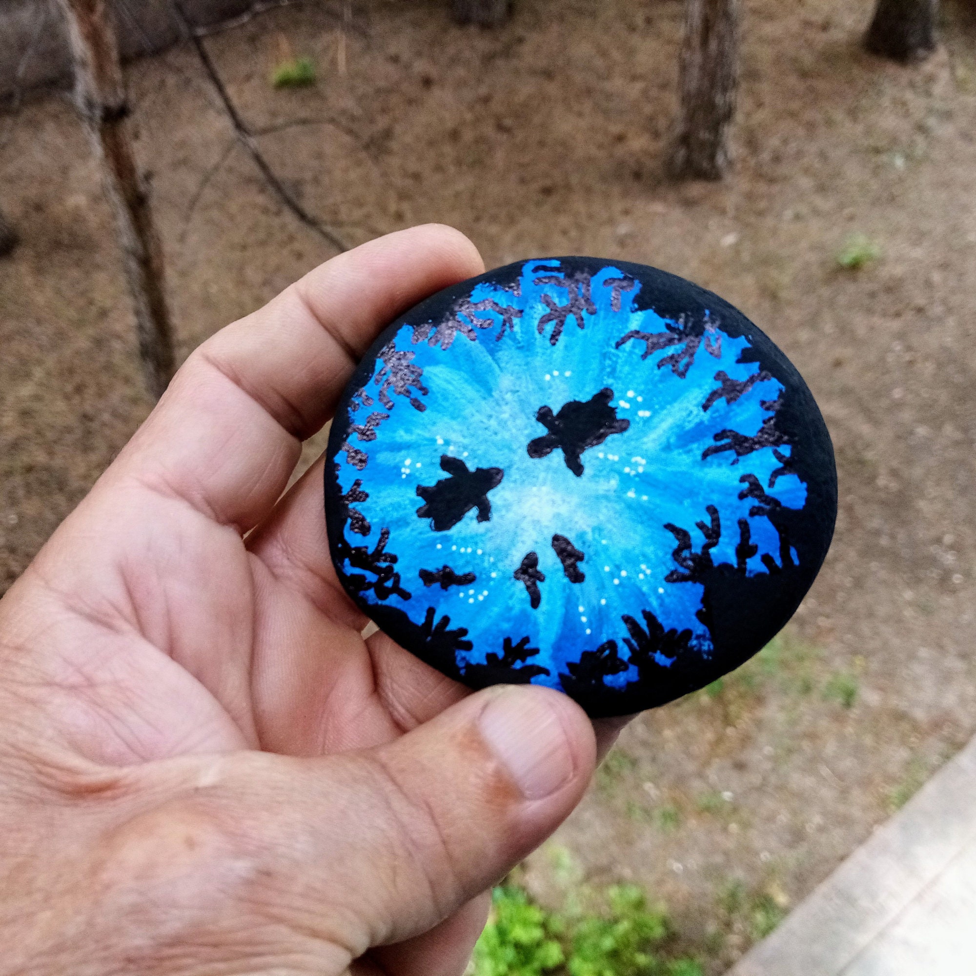 Sea Turtle Rock Painting: Hand-painted Stone, Beach House Decor - Etsy