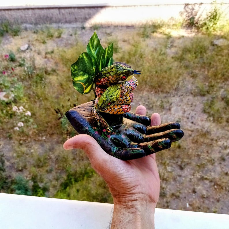 Snake Business Card Holder – Handcrafted Reptile Desk Decor – Sculpted ...