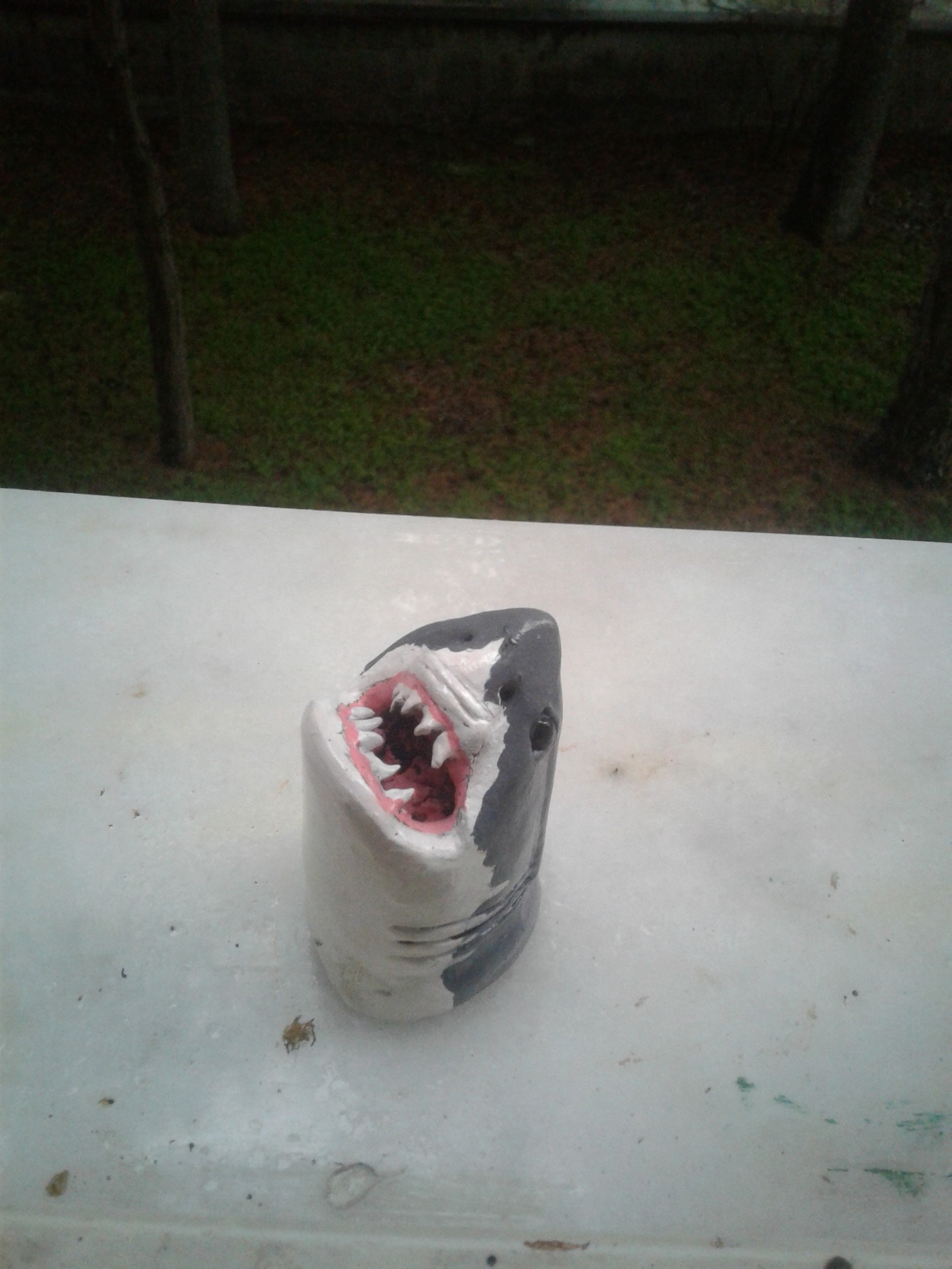 Shark Head Sculpture - Clay Predator Figurine - Sea Lover Gift - Ocean ...
