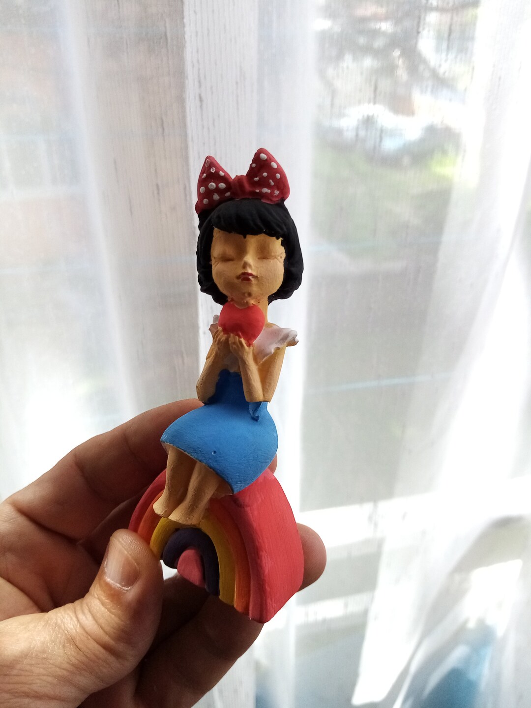 Cute Girl Figurine, Rainbow Themed Women Sculpture, Cute Statue for ...