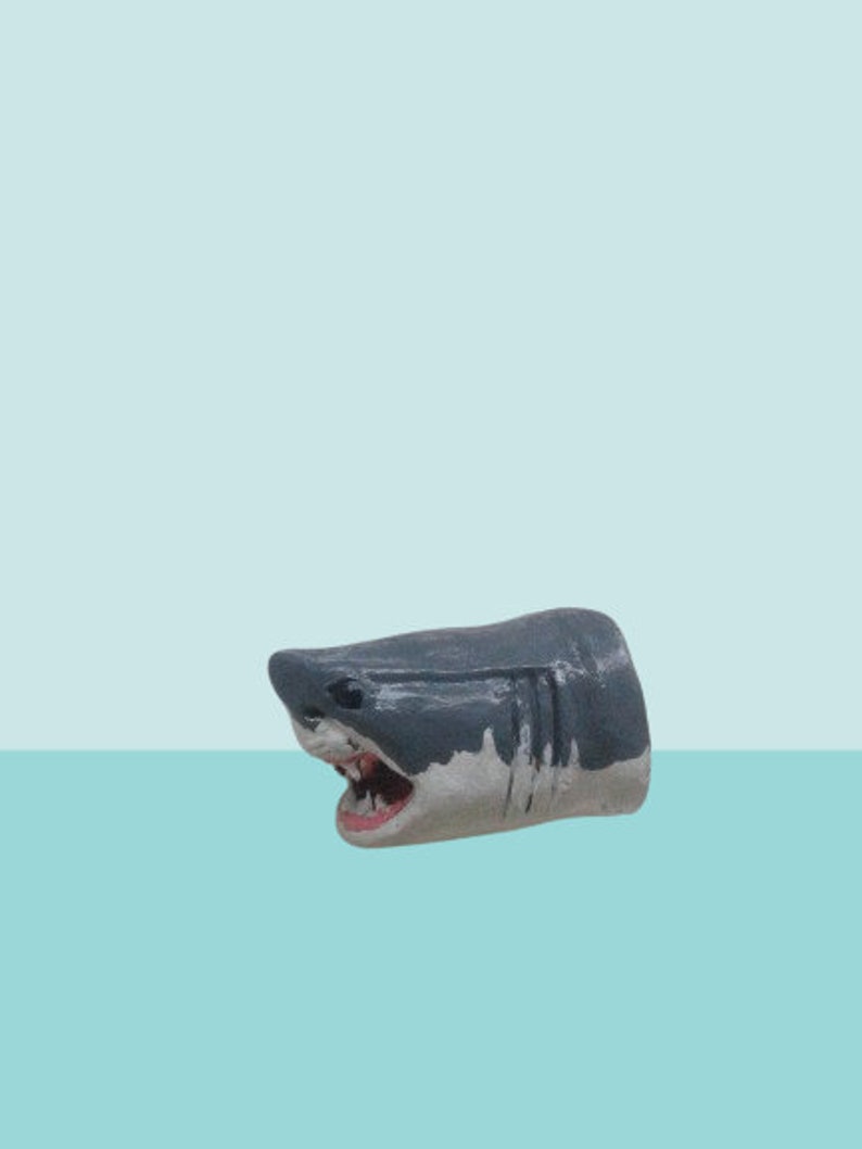 Shark Head Sculpture Clay Predator Figurine Home Accessory Ocean Shark ...