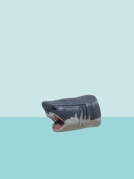 Shark Head Sculpture Clay Predator Figurine Home Accessory Ocean ...