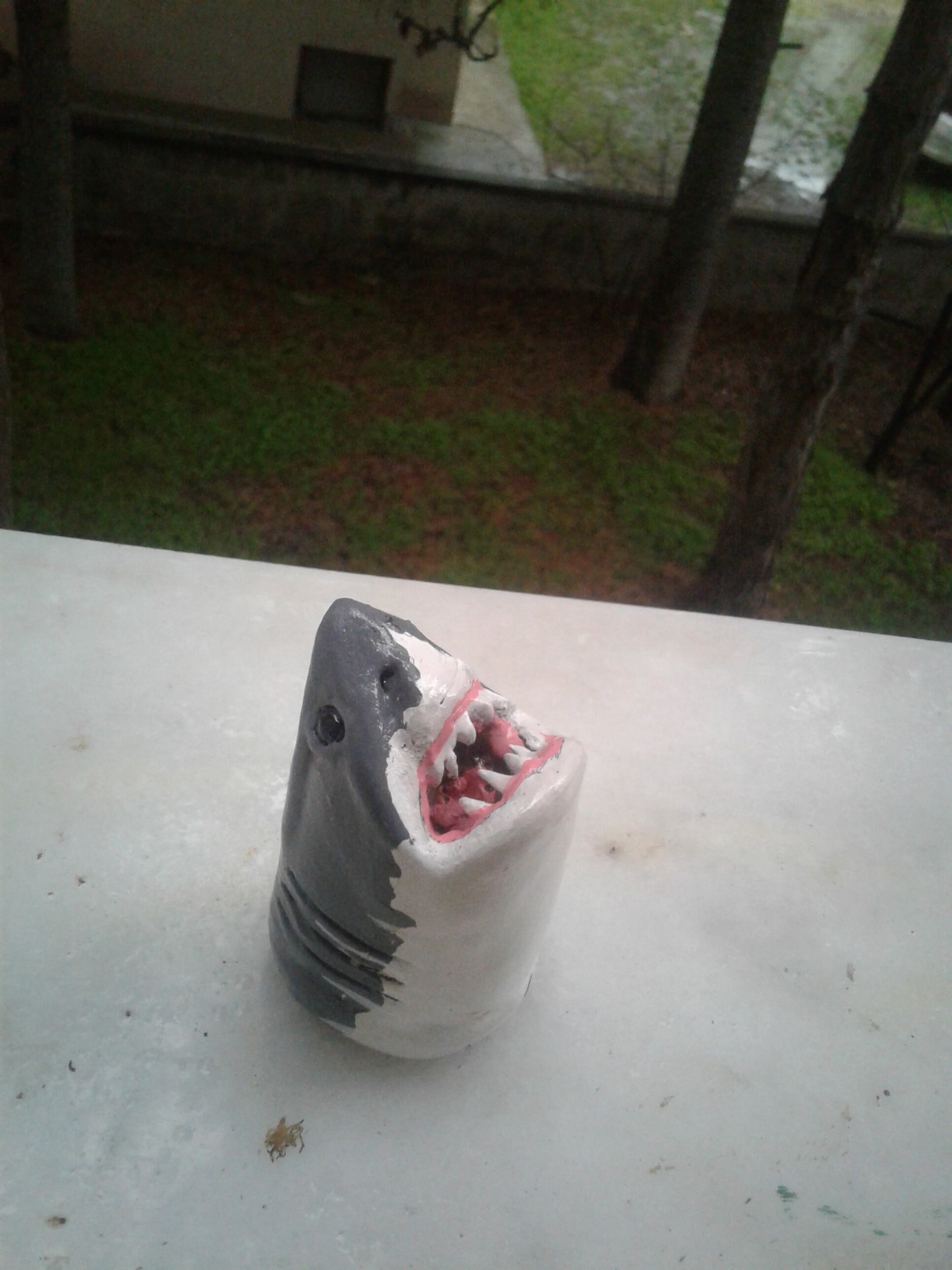 Shark Head Sculpture - Clay Predator Figurine - Sea Lover Gift - Ocean ...