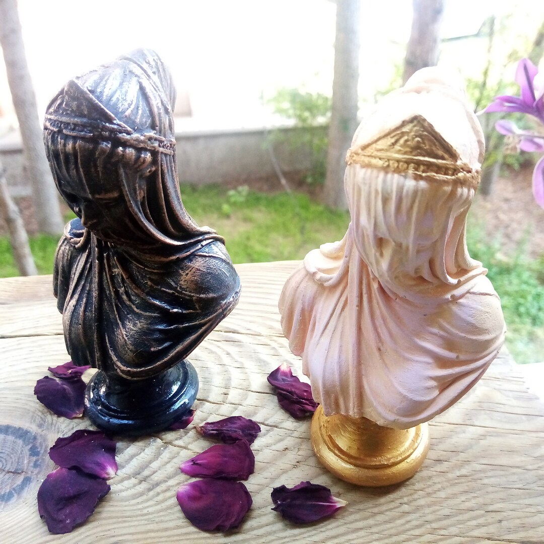 Veiled Lady Bust, Greek Sculpture, Drapery Veiled Woman Statue, Perfect ...