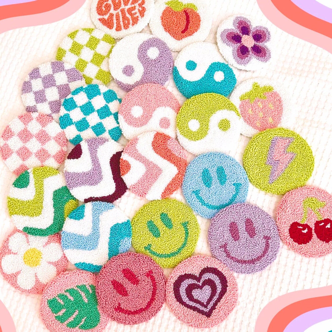 Punch Needle Coaster Mug Rug Coaster Drink Coaster Customizable Coaster ...