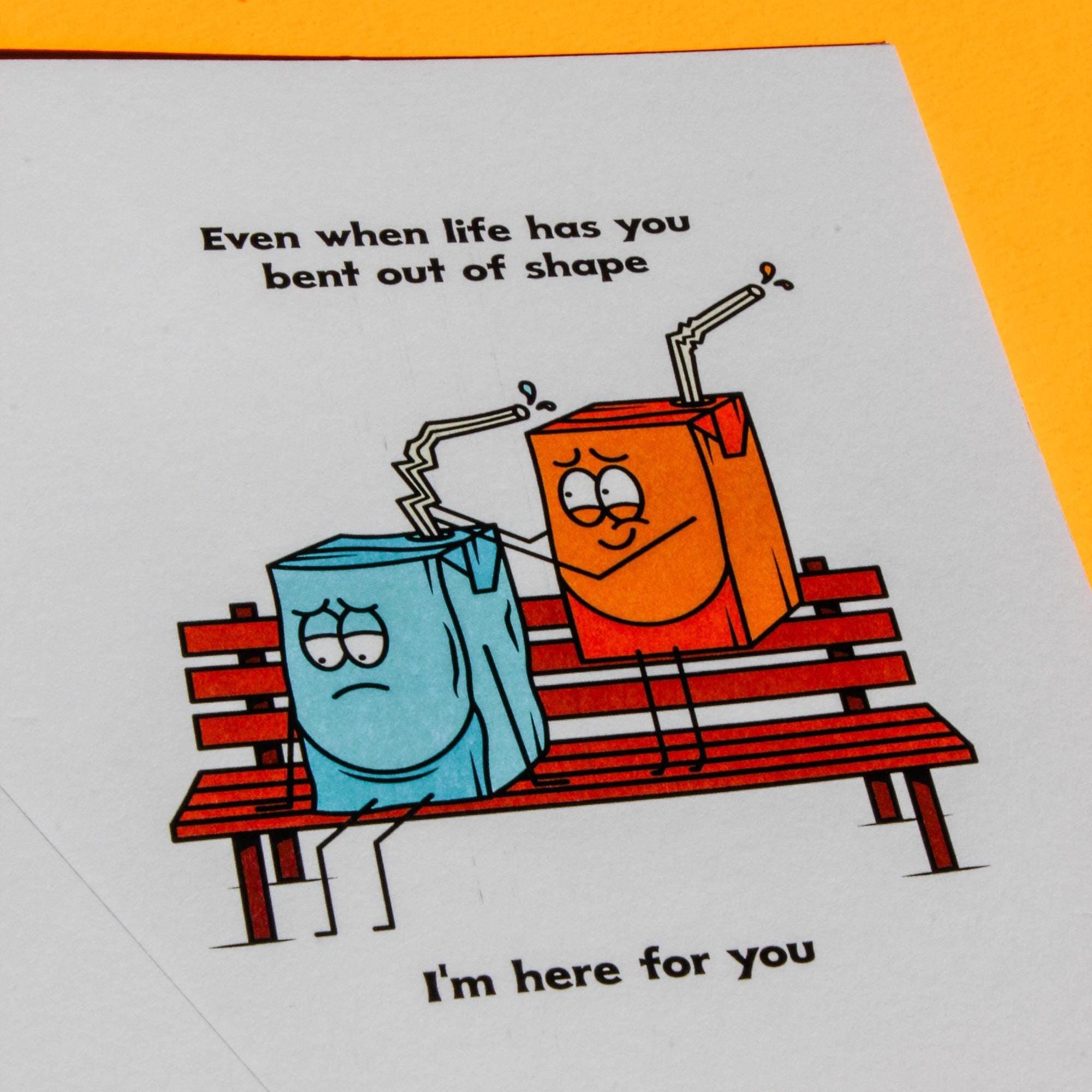 Bent Out of Shape Juice Box Greeting Card - Etsy