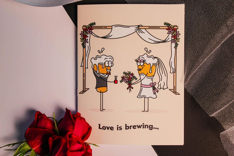 Love is Brewing Beer Themed Wedding Greeting Card - Etsy