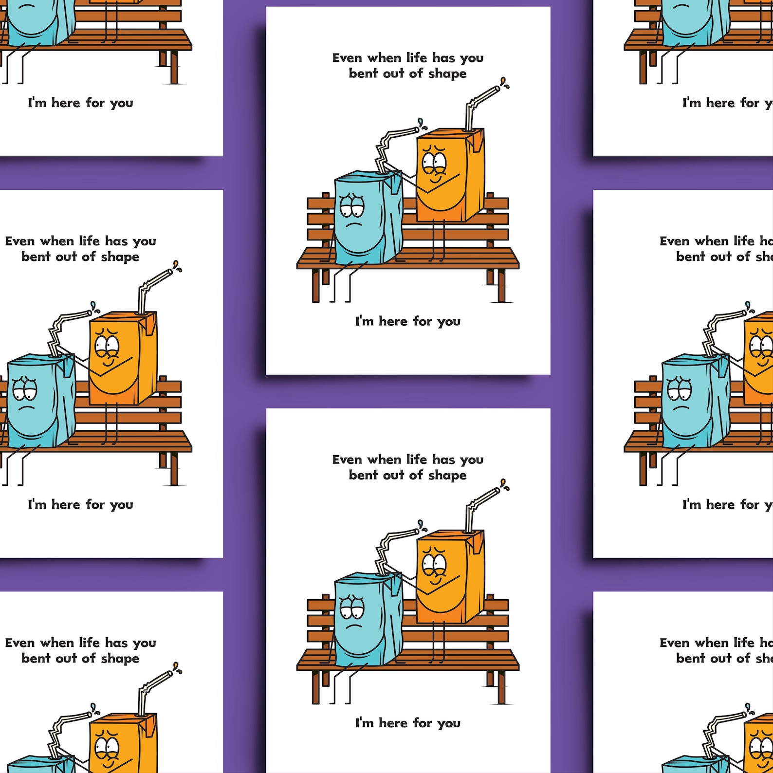 Bent Out of Shape Juice Box Greeting Card - Etsy