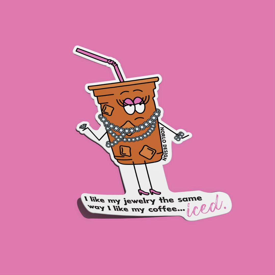 Iced Out Coffee Vinyl Sticker - Etsy