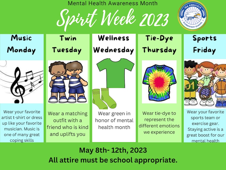 Mental Health Awareness Spirit Week Template - Etsy
