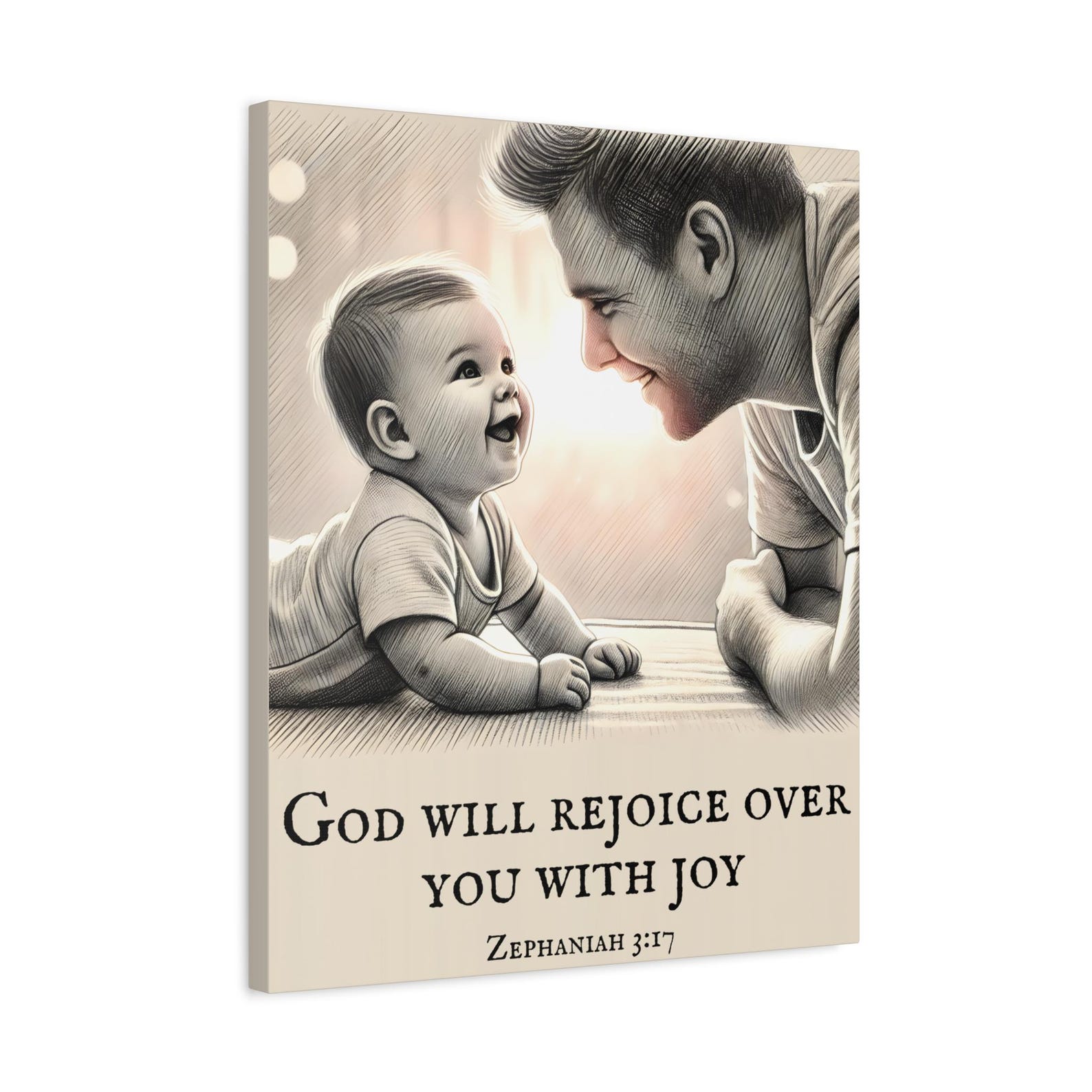 Zephaniah 3:17 God Will Rejoice Over You With Joy Canvas Wall Art ...