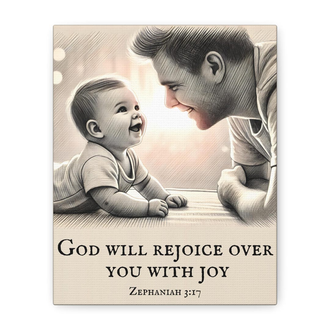 Zephaniah 3:17 God Will Rejoice Over You With Joy Canvas Wall Art ...