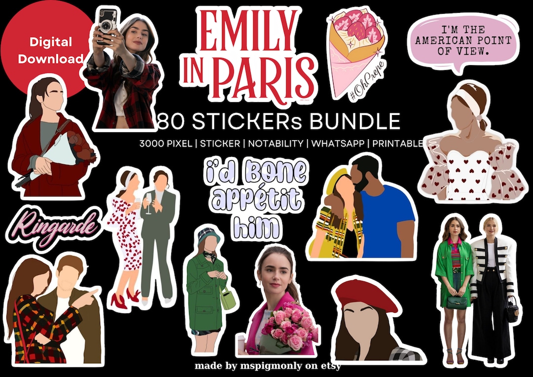 EMILY in PARIS Sticker Bundle80 Digital - Etsy
