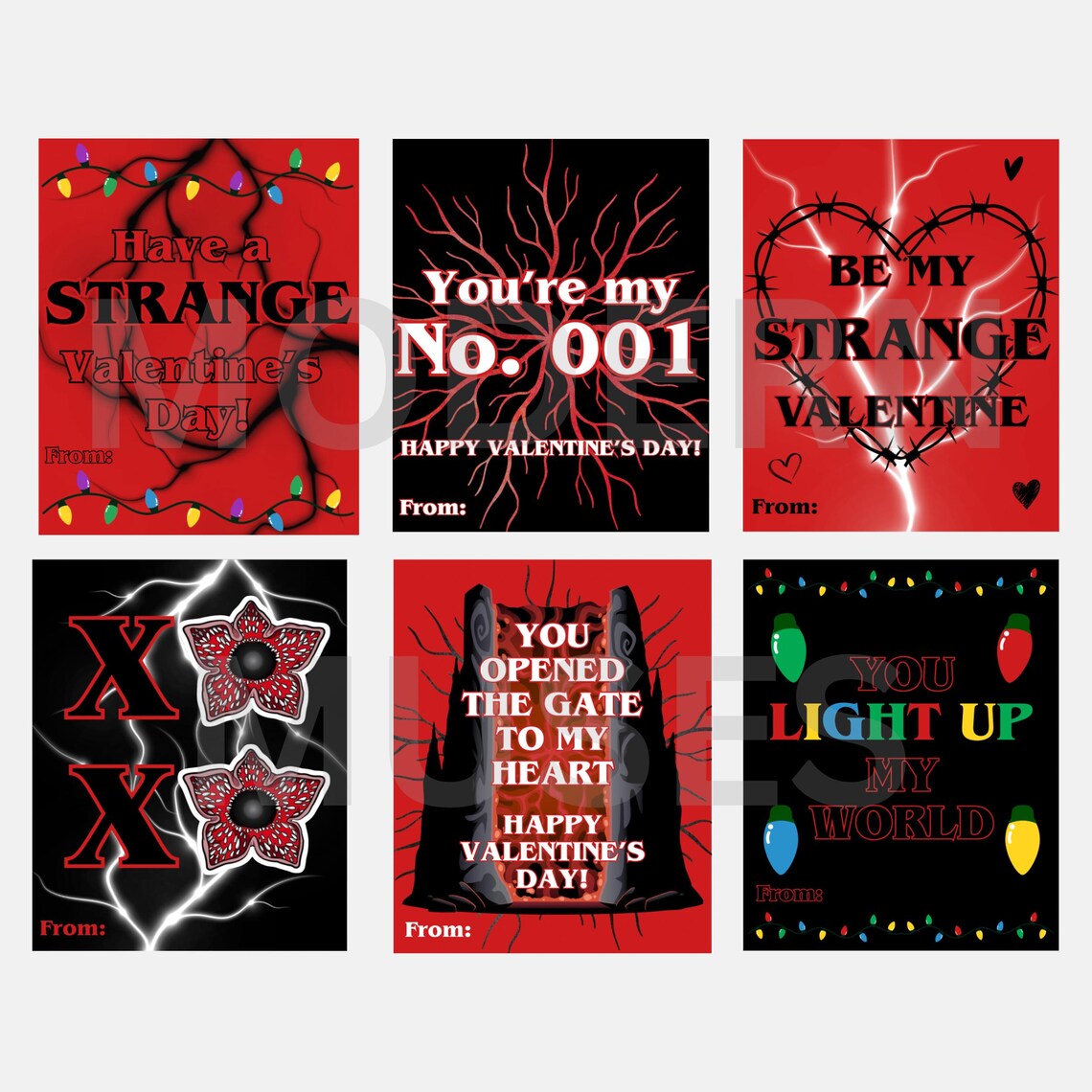 Upside Down Stranger Valentines: Printable Classroom Valentine's Day ...