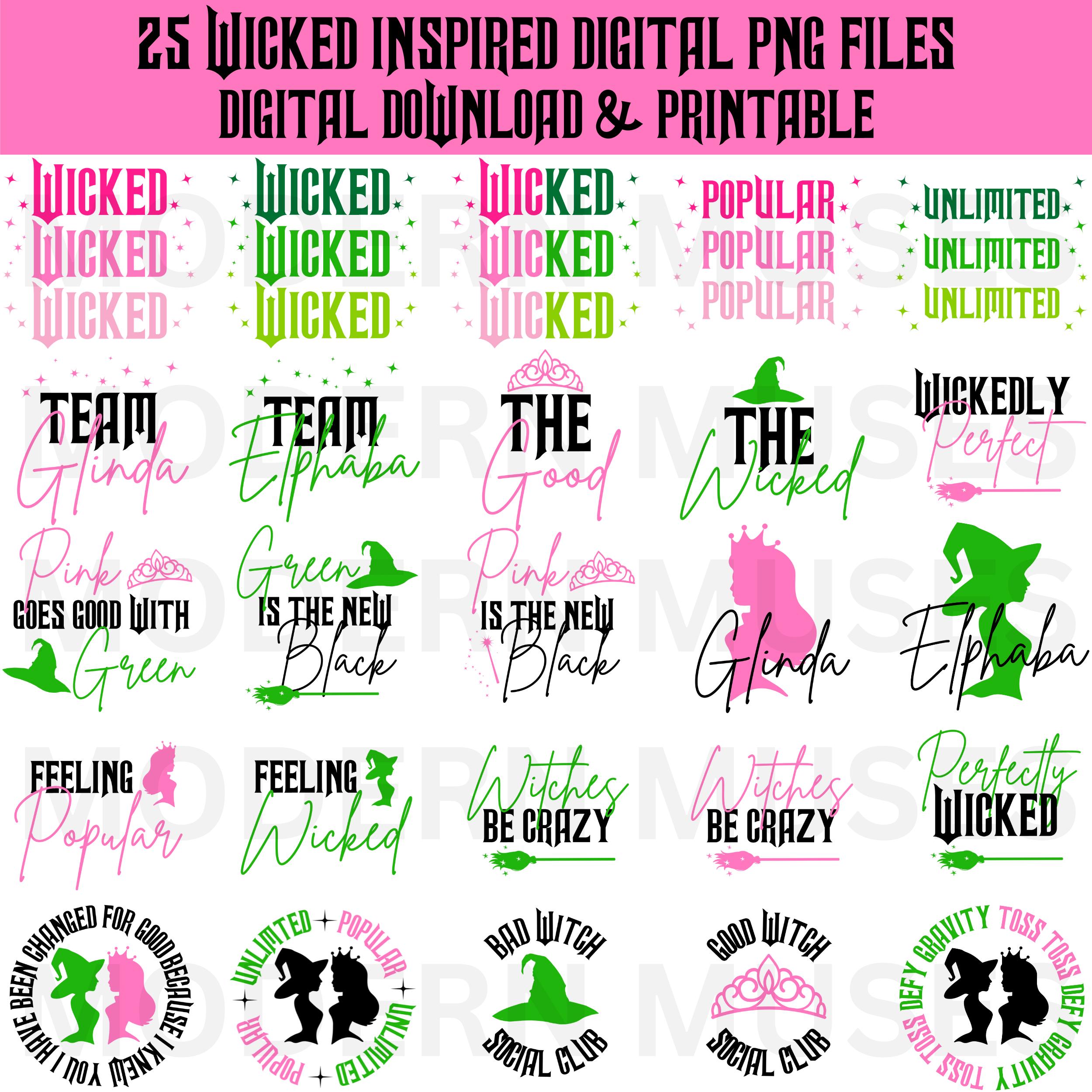 Wicked Movie PNG Bundle: Musical Inspired Digital Art (set of 25) - Etsy