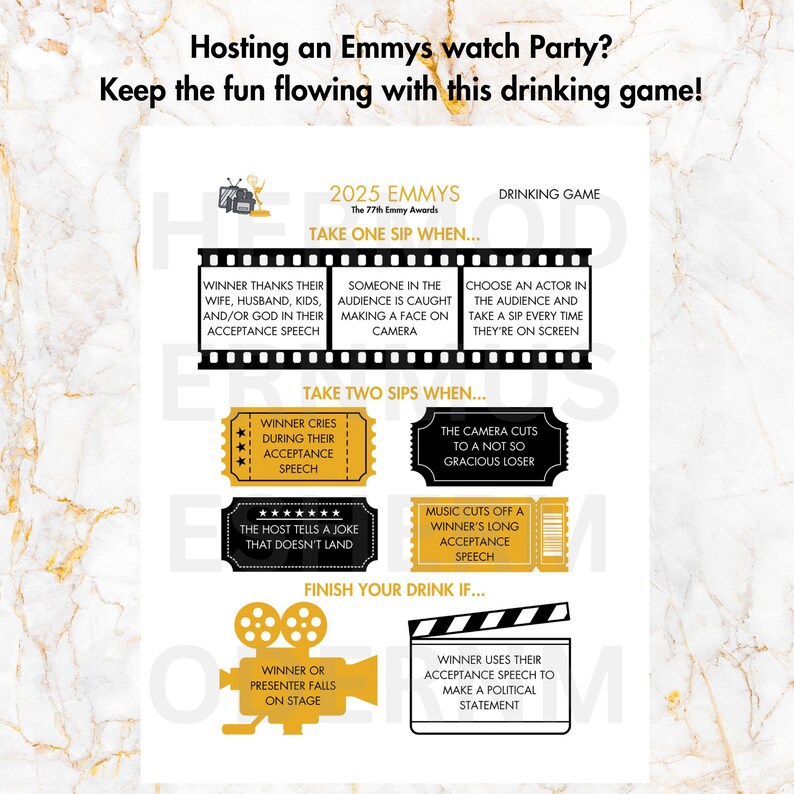 2025 Emmys Ballot Printable: TV Show Watchlist & Drinking Game (digital ...
