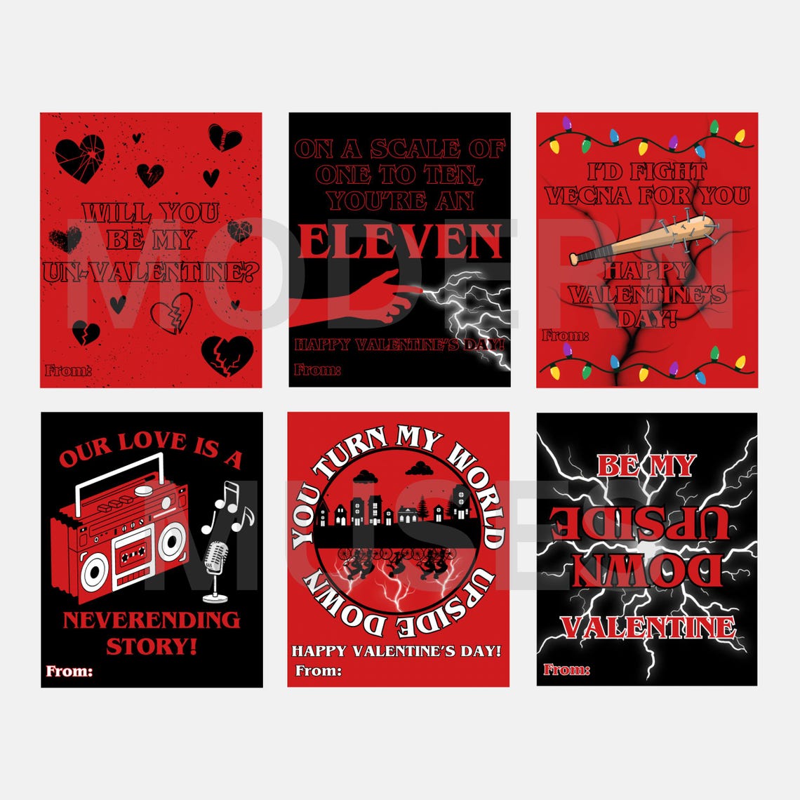 Upside Down Stranger Valentines: Printable Classroom Valentine's Day ...