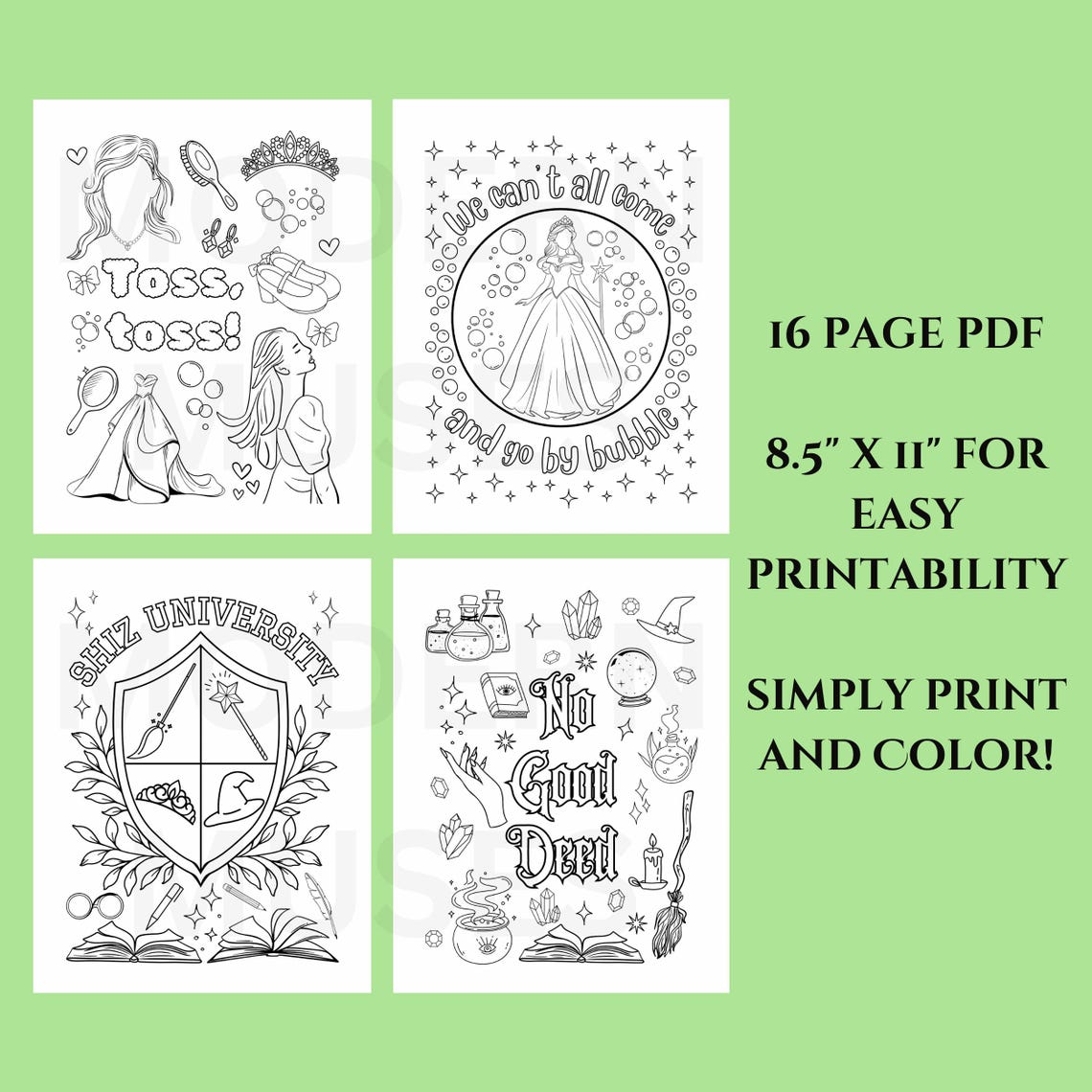 Wicked Coloring Pages: Musical Activity Set (digital Download) - Etsy