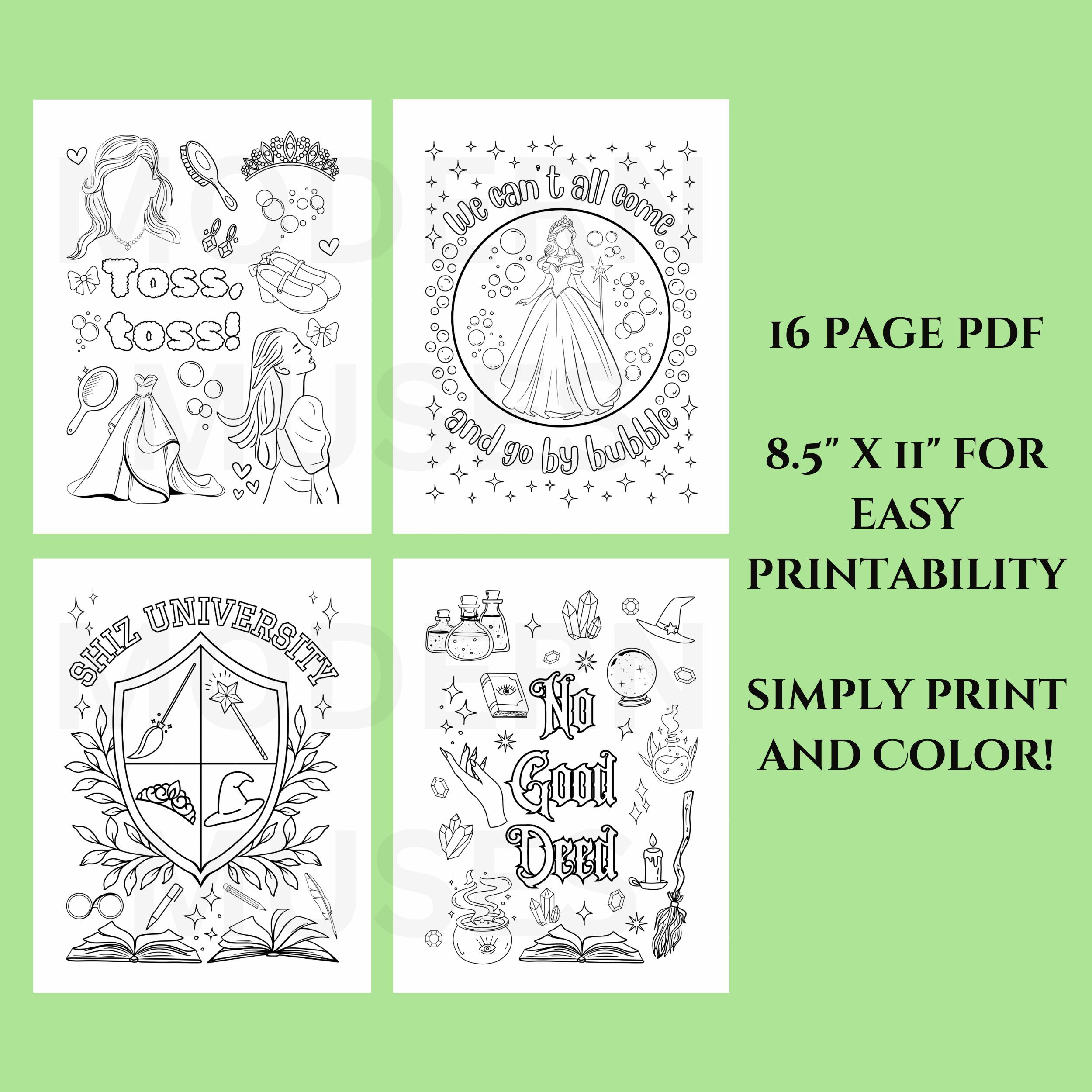 Wicked Coloring Pages: Musical Activity Set (digital Download) - Etsy