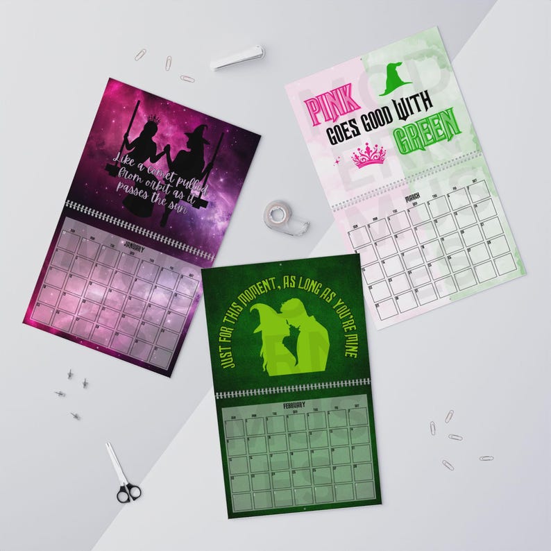 Wicked for Good 2026 Wall Calendar: Elphaba & Glinda, Movie Inspired - Etsy