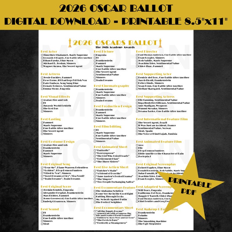 Oscars 2026 Academy Award - Etsy