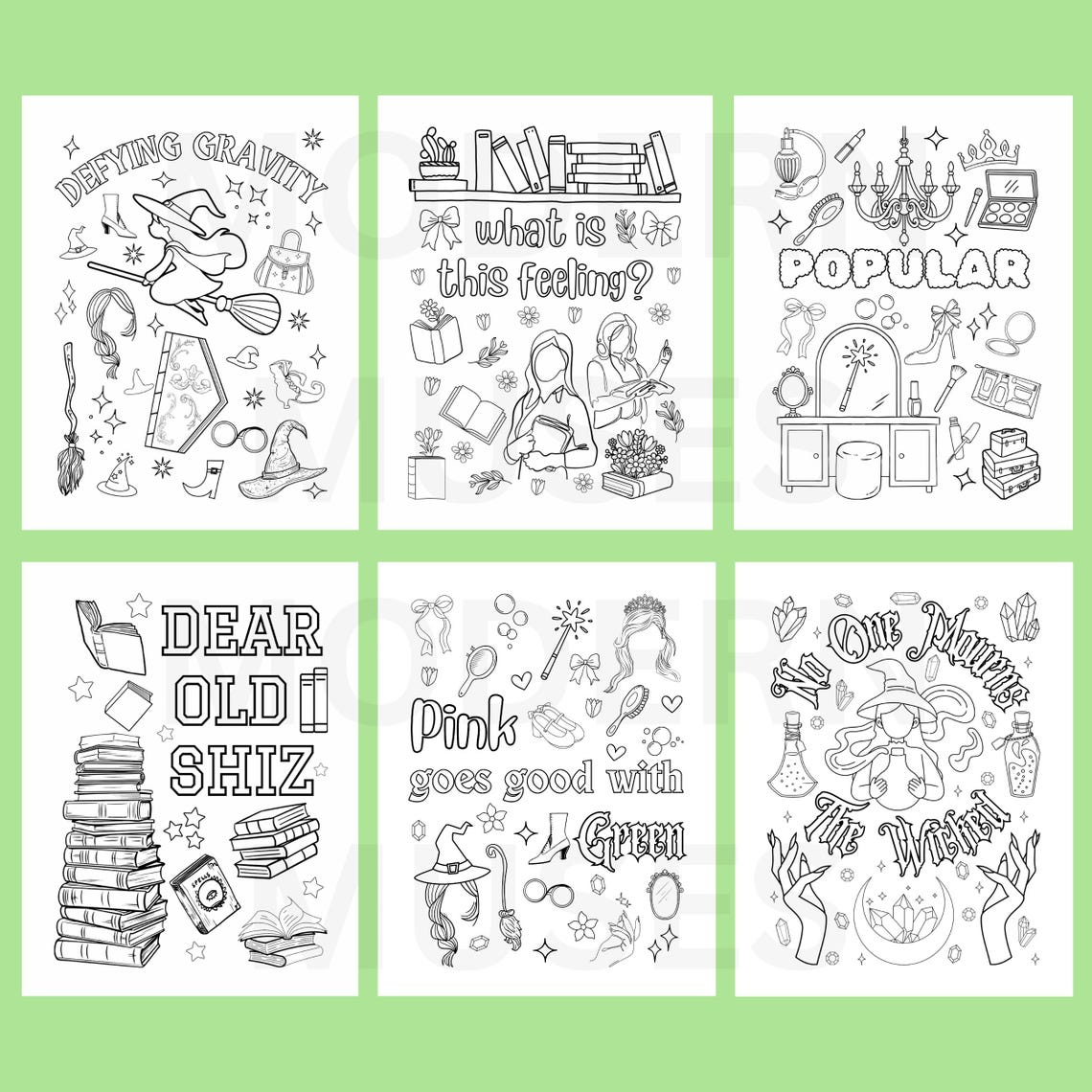 Wicked Coloring Pages: Musical Activity Set (digital Download) - Etsy