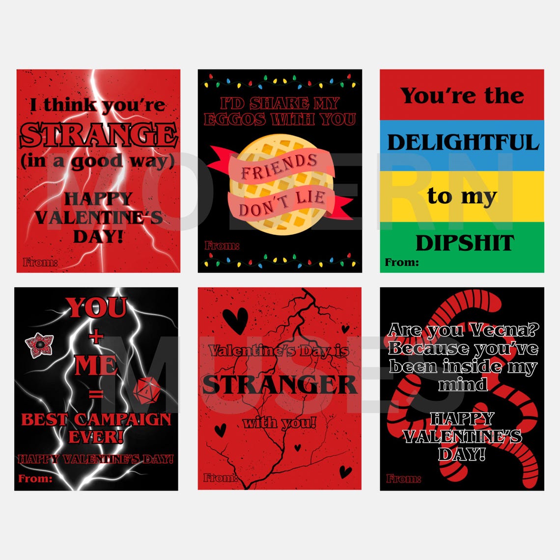 Upside Down Stranger Valentines: Printable Classroom Valentine's Day ...