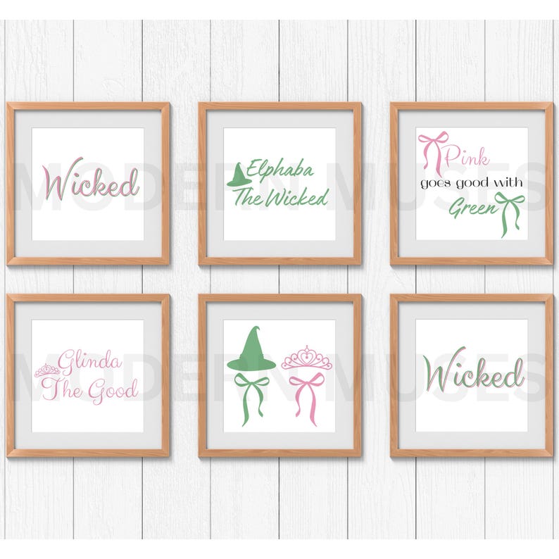 DIGITAL Set of 16 Wicked PNG Files, Wicked Wall Art, Printable Wall ...