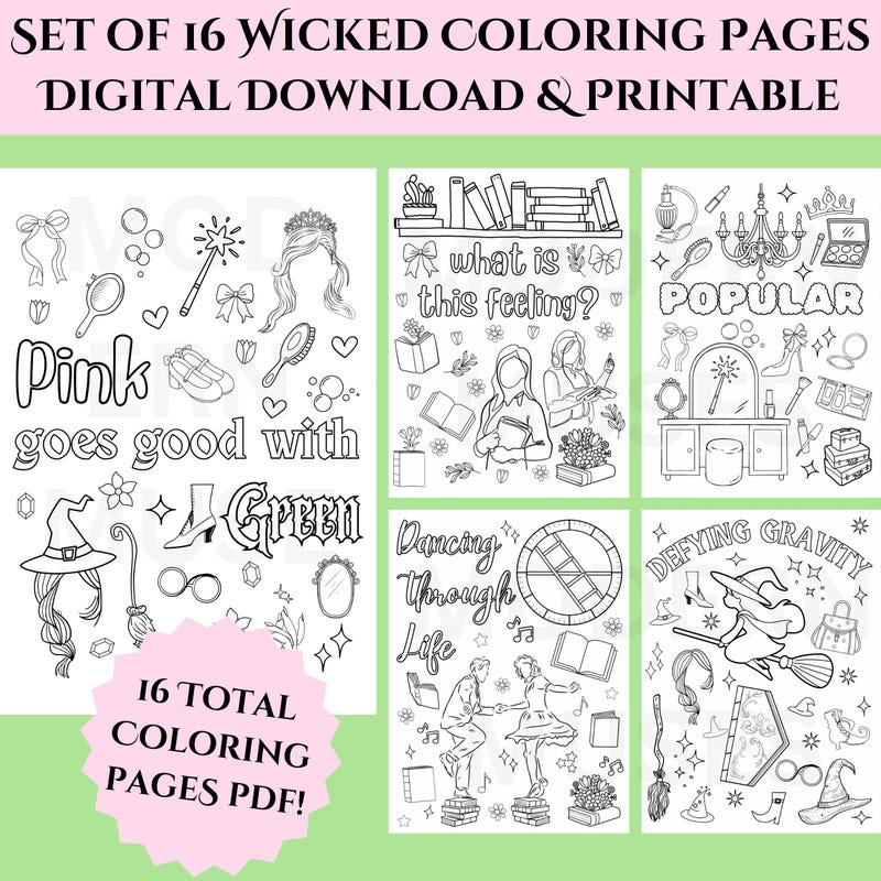 Wicked for Good Colouring - Etsy