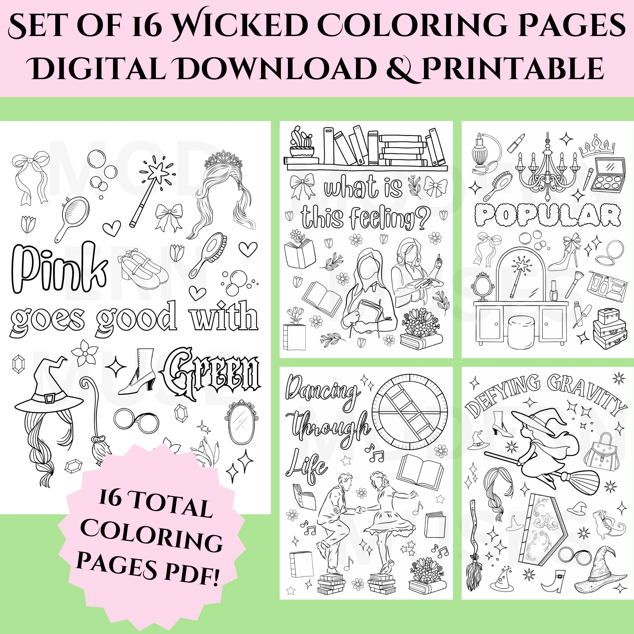 Wicked Coloring Pages: Musical Activity Set (digital Download) - Etsy