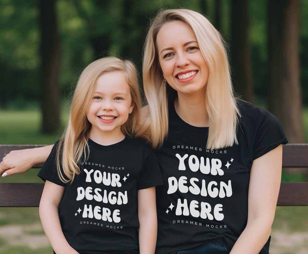 Bella & Canvas 3001 Mommy and Me Mockup - Bella Canvas 3001 - Black ...