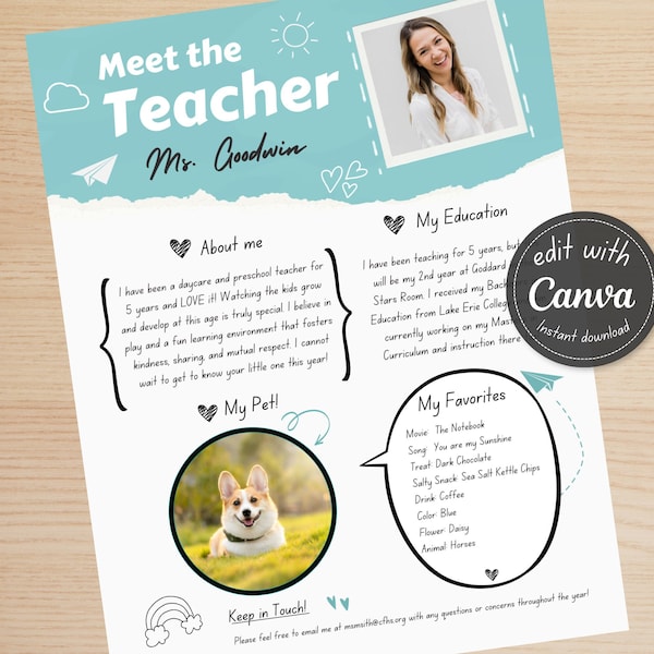 Meet the Teacher Template Groovy Retro Meet the Teacher Template ...