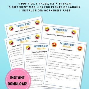 Father's Day Mad Libs Game: Dad Libs Activity (digital Download) - Etsy