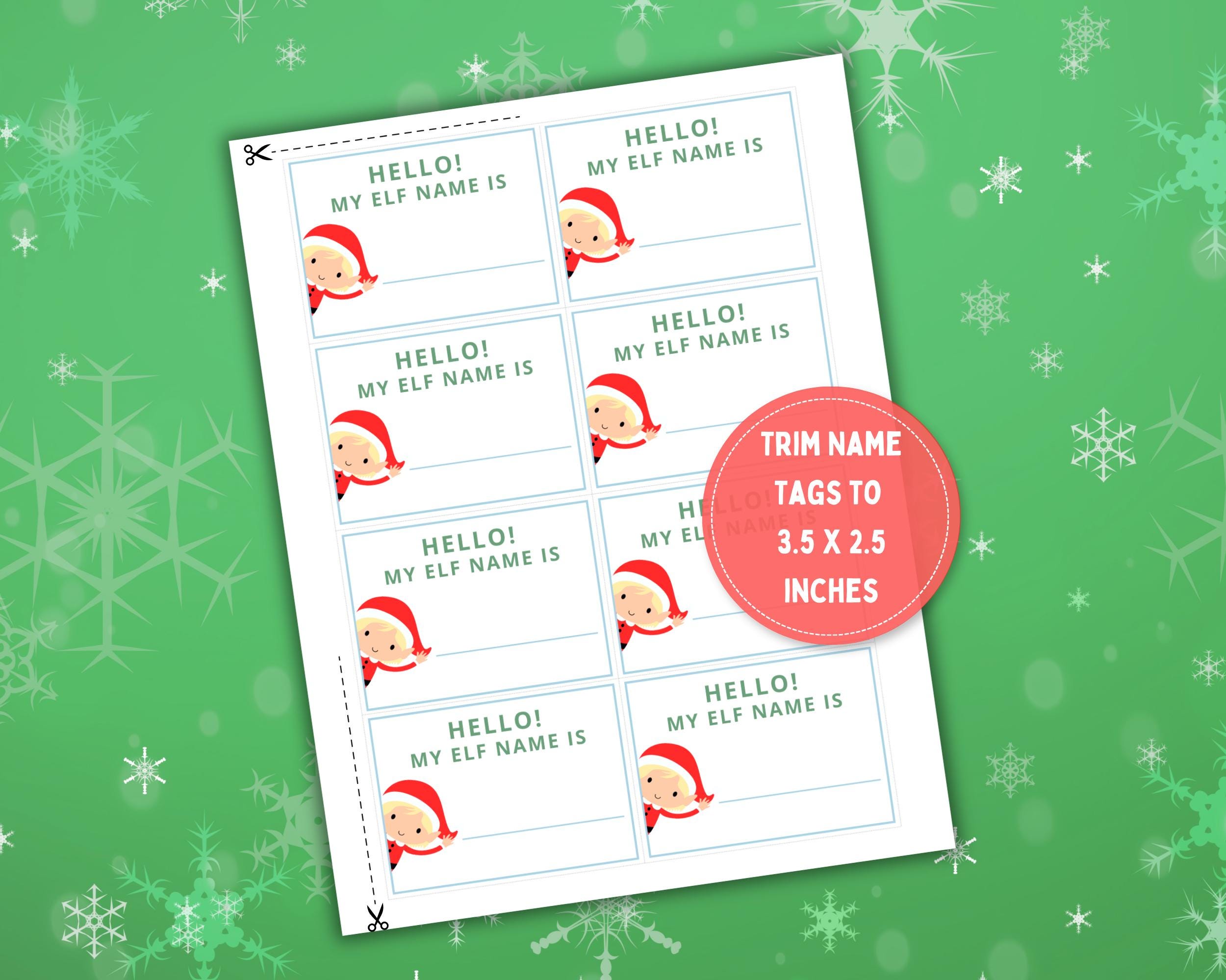 Whats Your Elf Name Game, Elf Name Generator With Name Tags, Printable ...