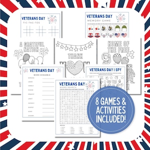 Printable Veterans Day Activities and Games for Kids, Veterans Day ...