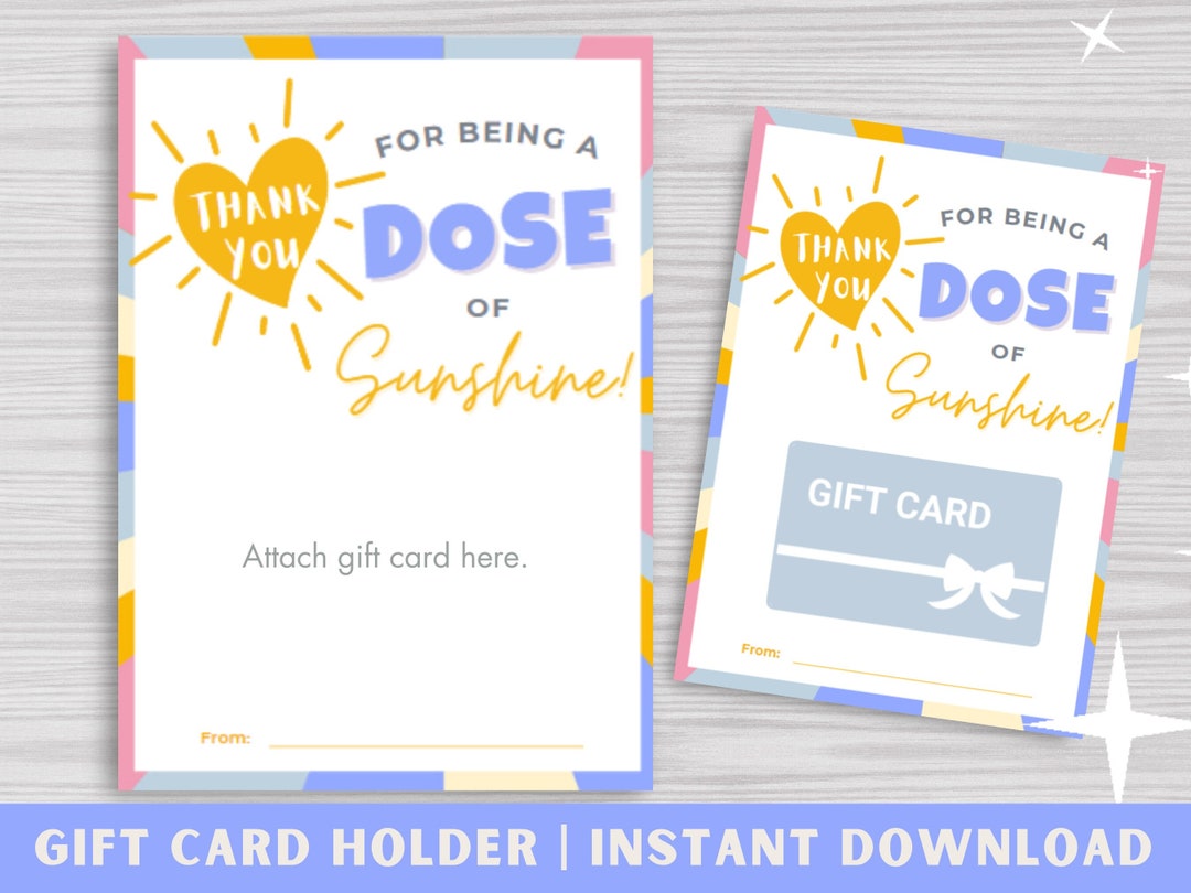 Printable Nurse Gift Card Holder: Appreciation Thank You (digital ...