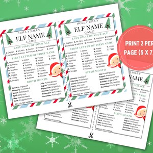 Whats Your Elf Name Game, Elf Name Generator With Name Tags, Printable ...