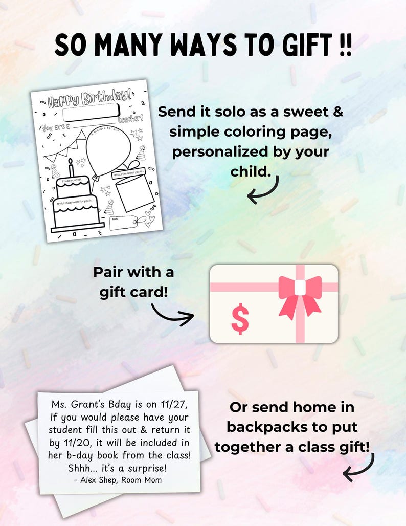 Teacher Birthday Coloring Page Printable, Happy Birthday Teacher Card ...