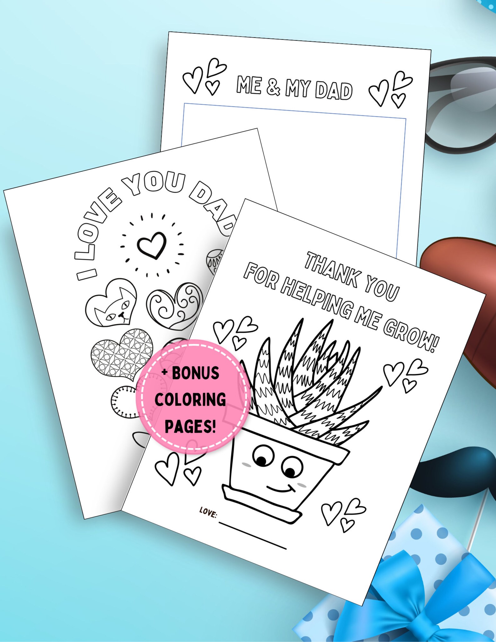 All About My Dad Page Printable Fathers Day Questionnaire Happy ...