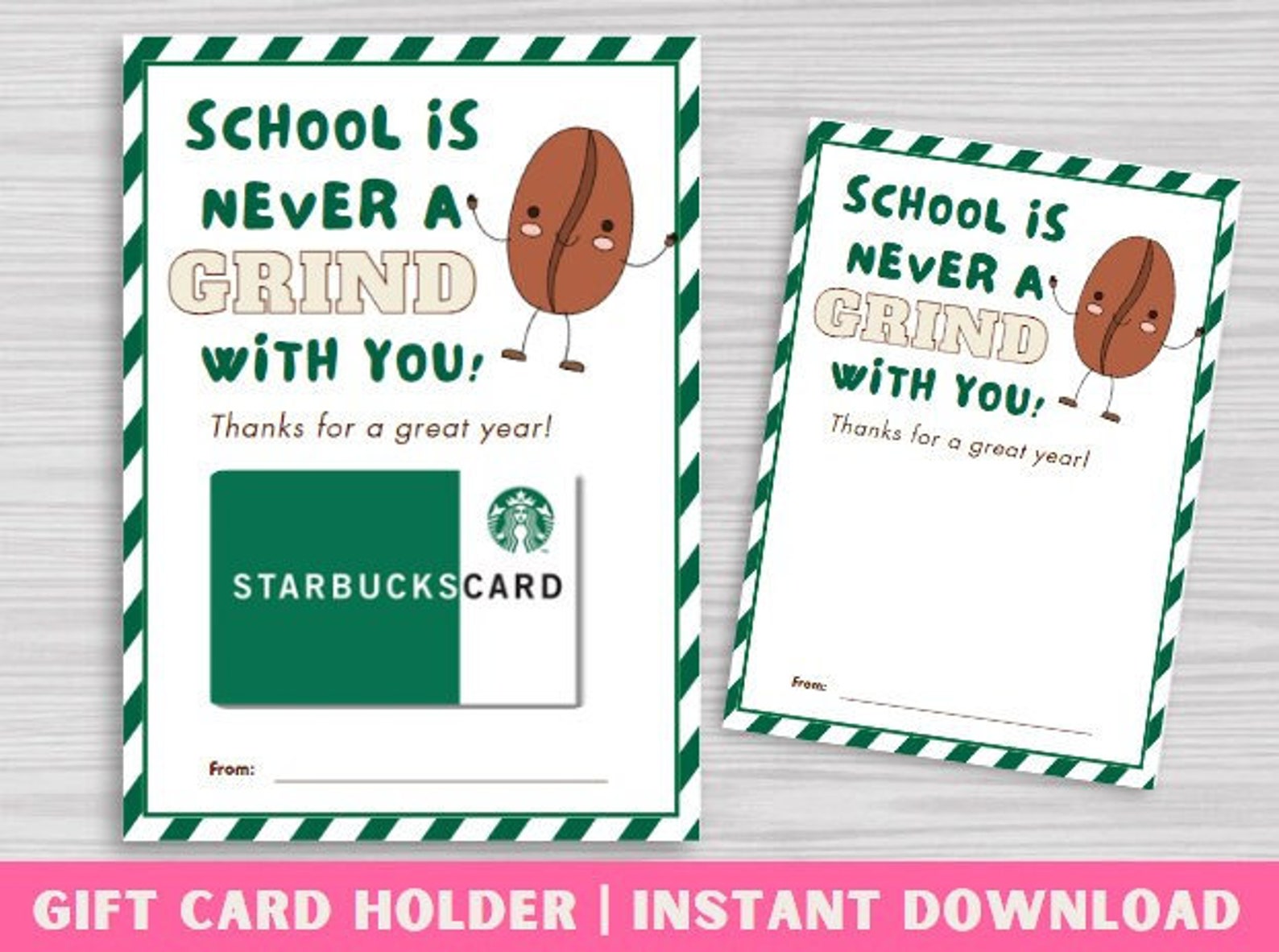 Coffee Gift Card Holder for Teacher Appreciation (digital Download) - Etsy