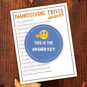 Thanksgiving Trivia Game: Fun for Kids & Adults (printable PDF) - Etsy