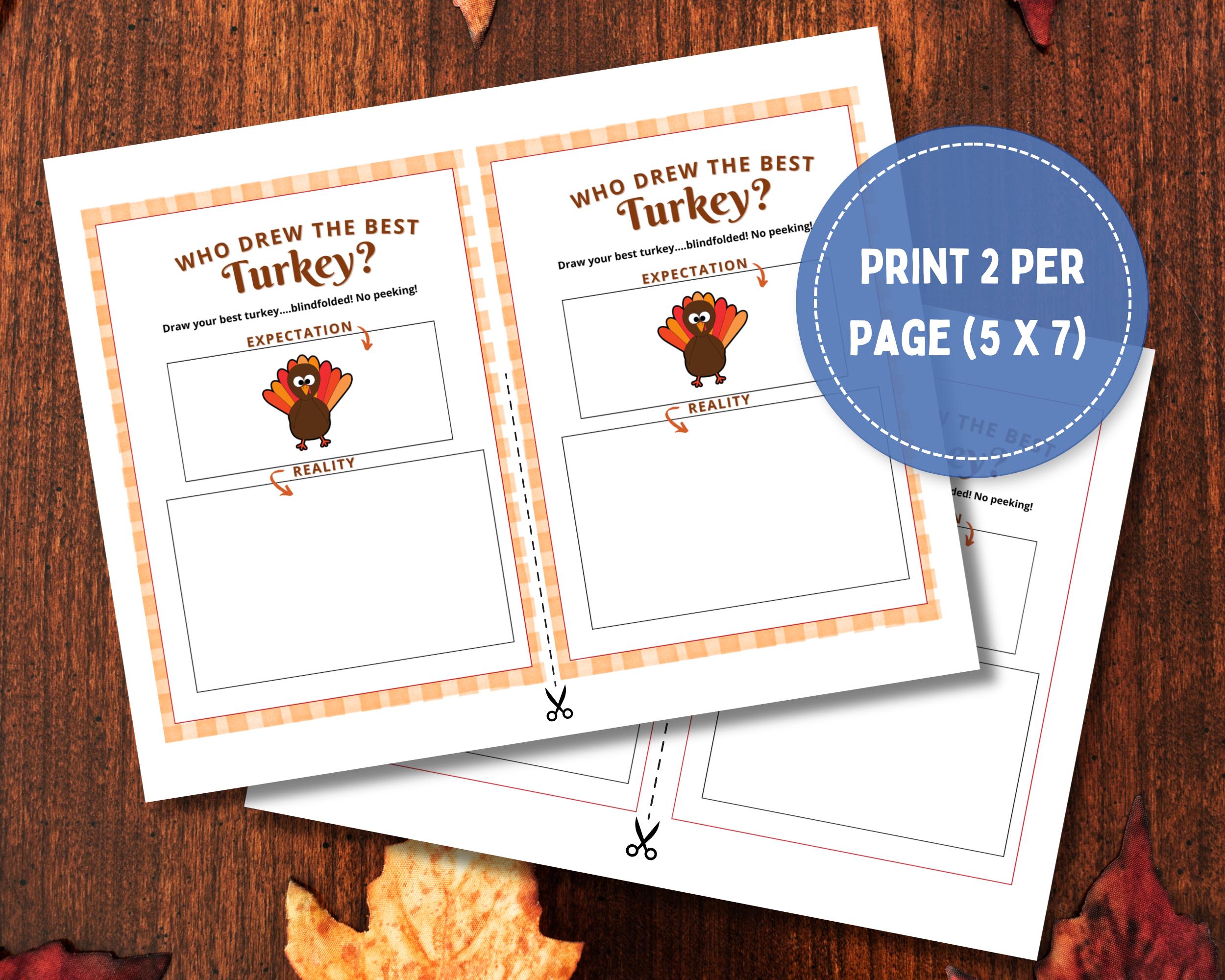 Thanksgiving Turkey Drawing Game: Family & Office Fun (digital Download ...