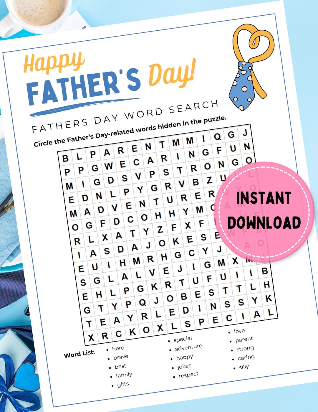 Fathers Day Word Search | Printable Fathers Day Games for Kids and ...