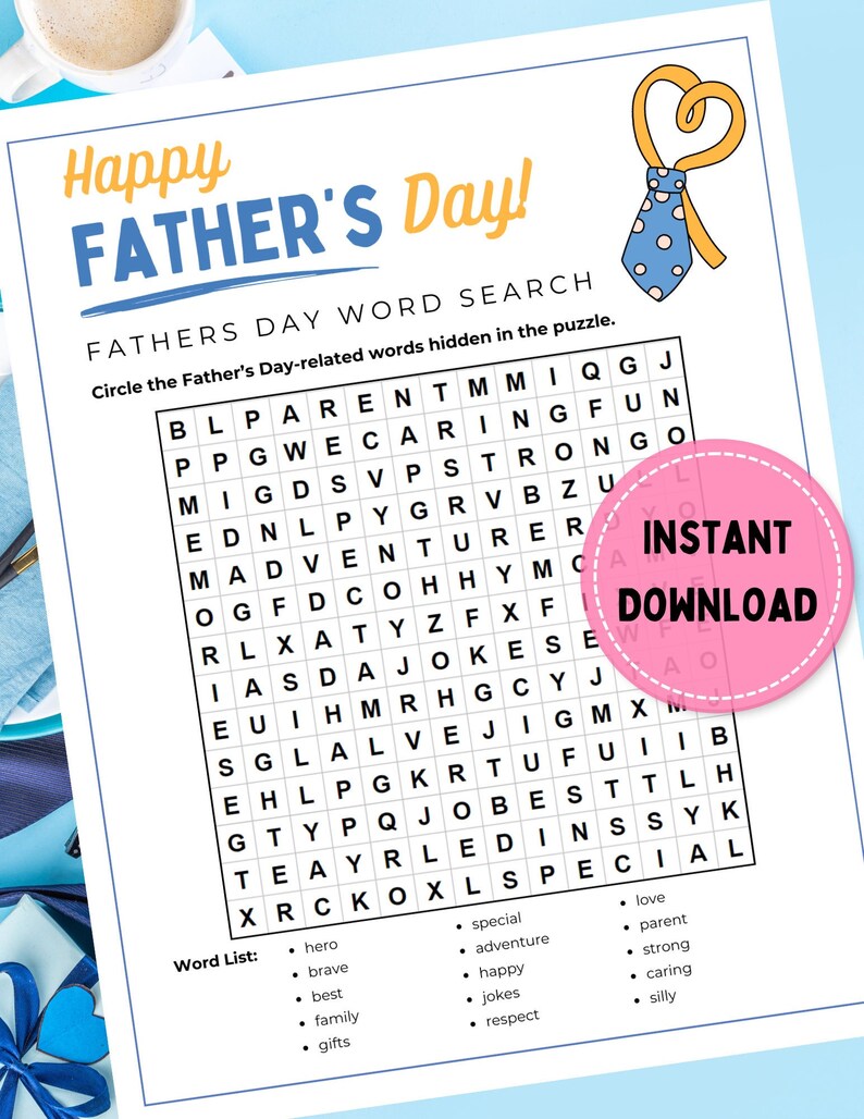 Fathers Day Word Search | Printable Fathers Day Games for Kids and ...