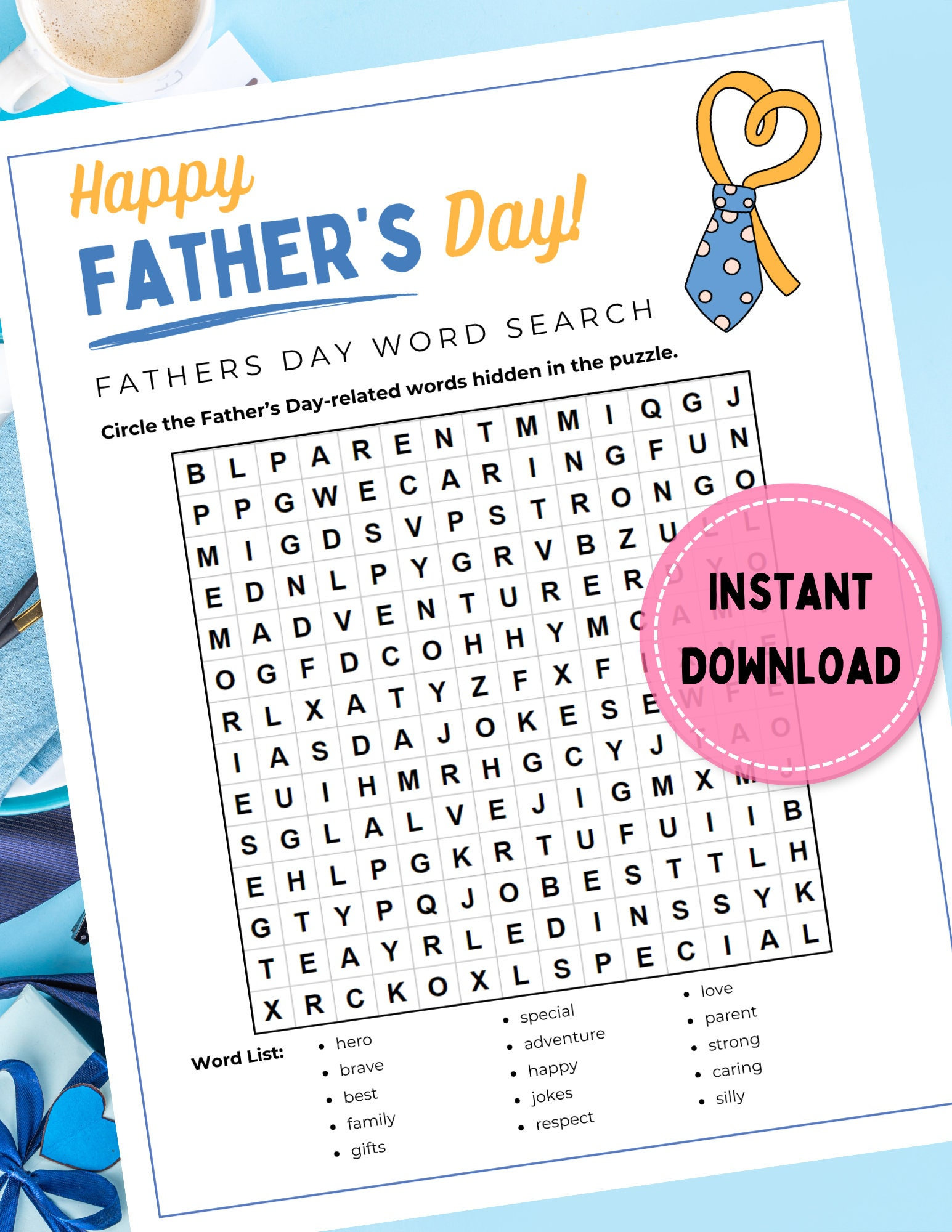 Fathers Day Word Search | Printable Fathers Day Games for Kids and ...