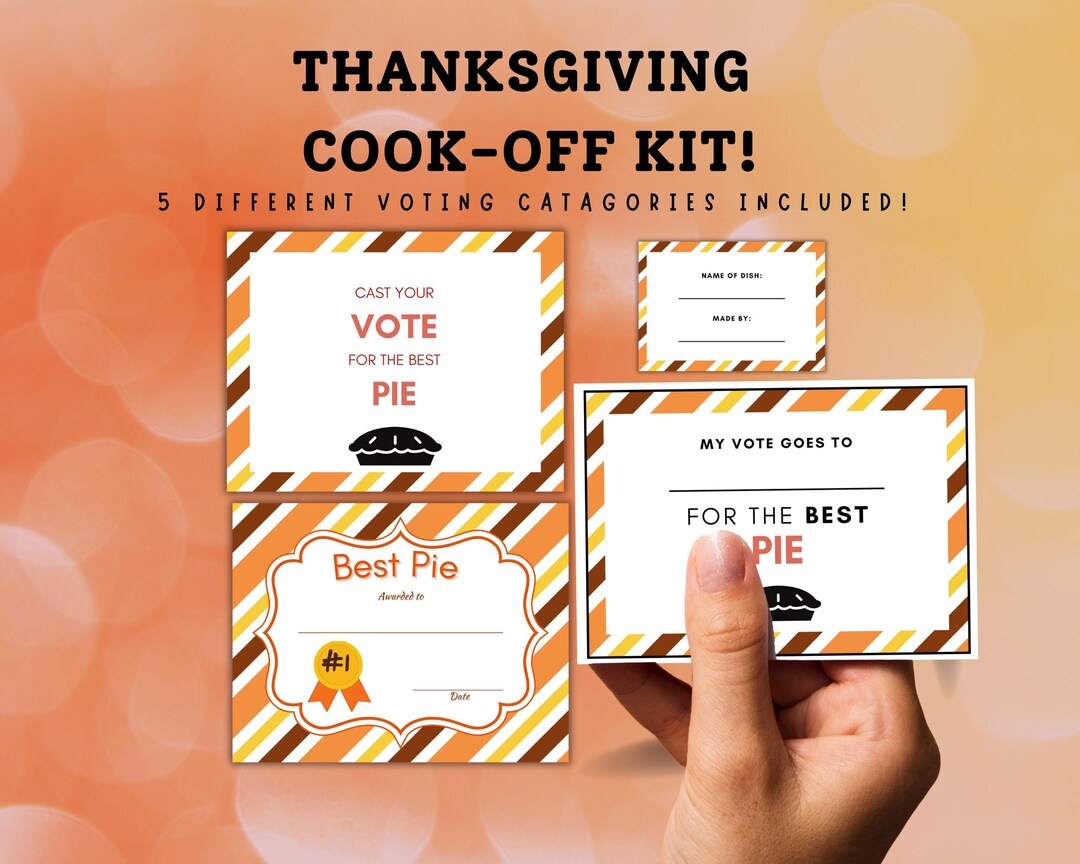 Thanksgiving Cook-off Kit, Printable Awards, Food Voting Ballots ...