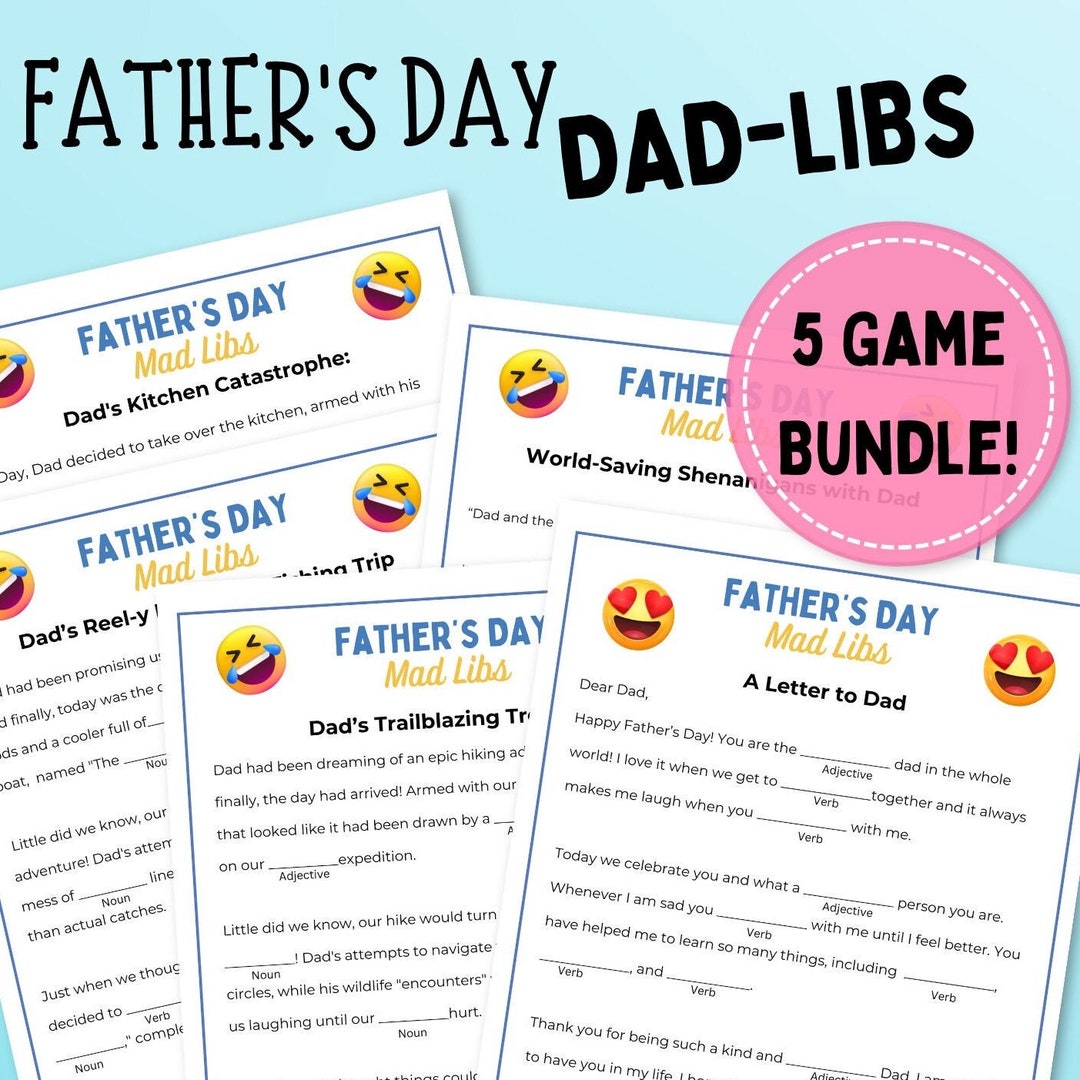 Father's Day Mad Libs Game: Dad Libs Activity (digital Download) - Etsy