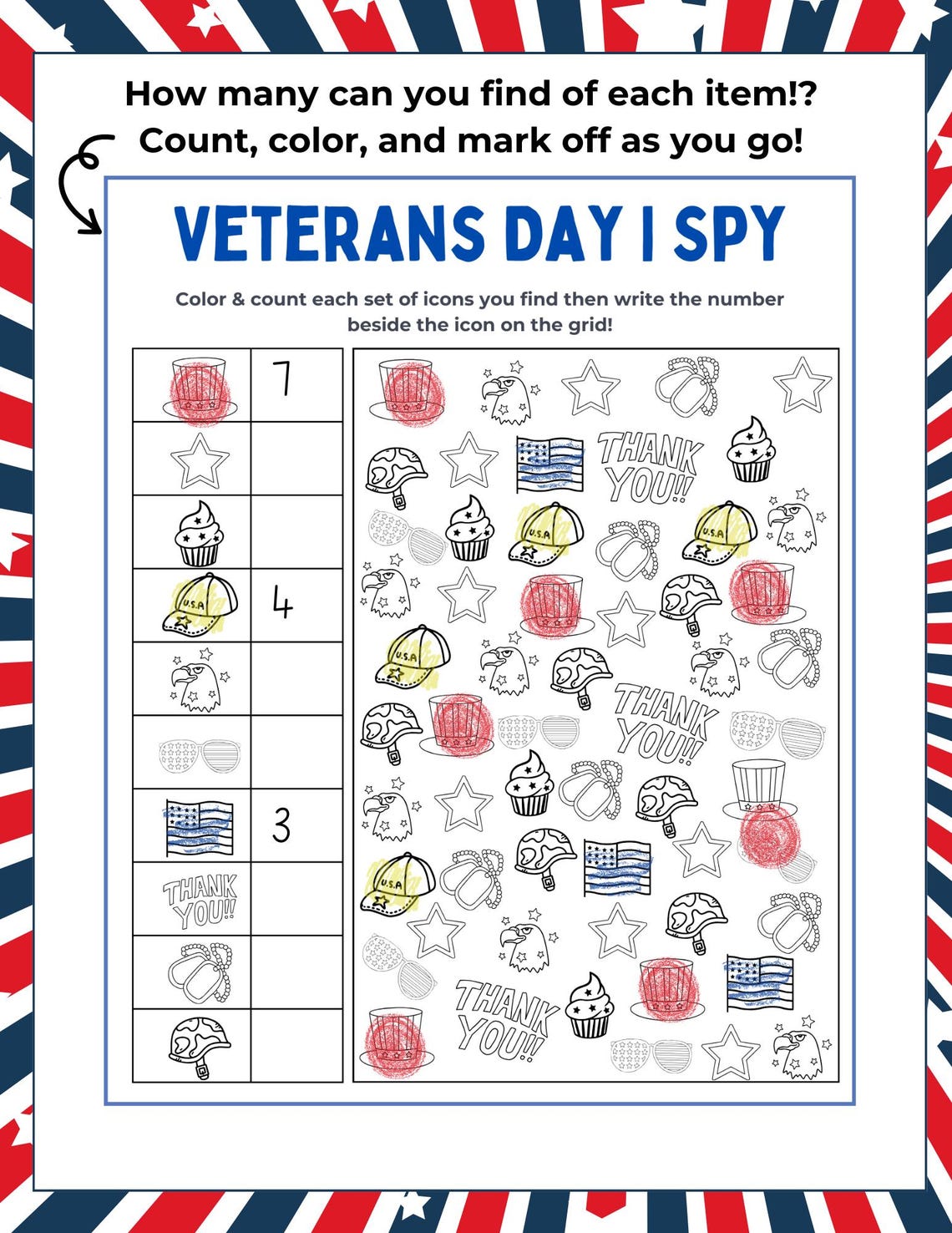 Printable Veterans Day Activities and Games for Kids, Veterans Day ...